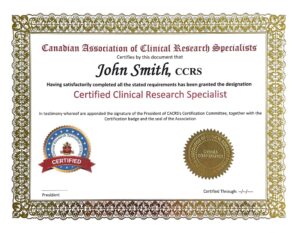 Certifications – Canadian Association of Clinical Research Specialists